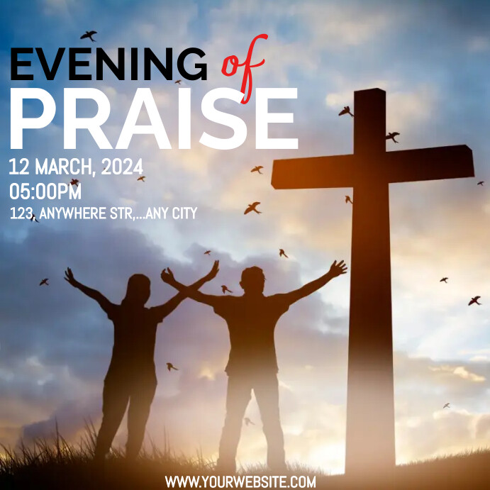 Evening of praise church flyer Template | PosterMyWall