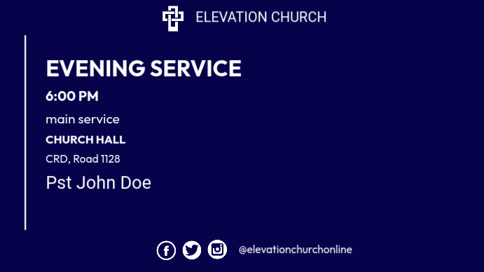EVENING SERVICE (1) Template | PosterMyWall