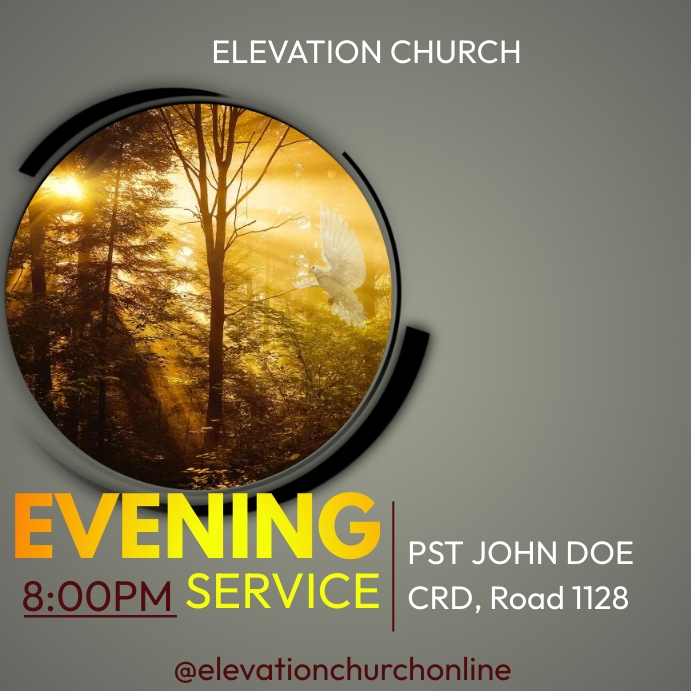 EVENING SERVICE (1) Template | PosterMyWall
