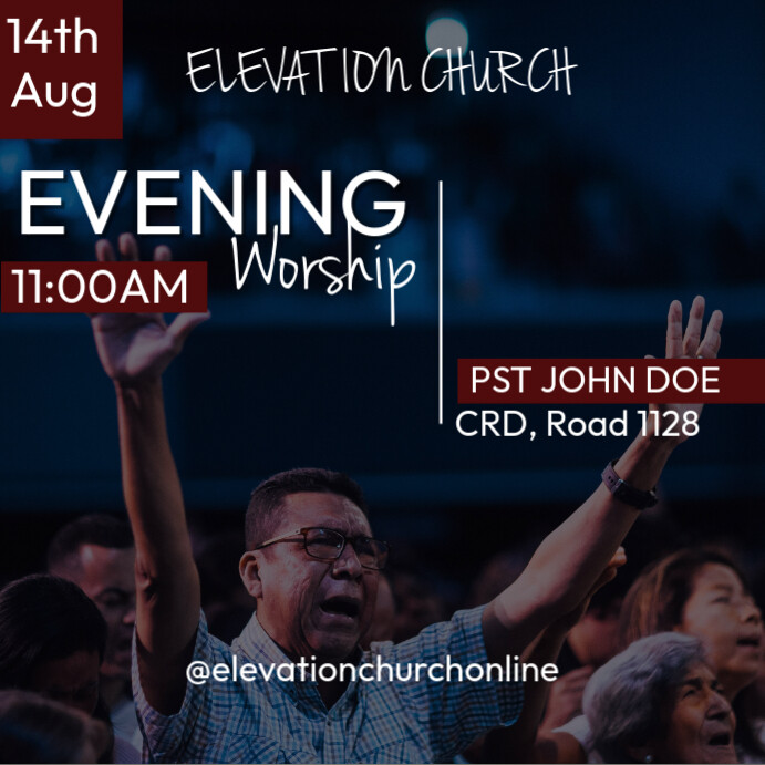 EVENING SERVICE (13) Template | PosterMyWall