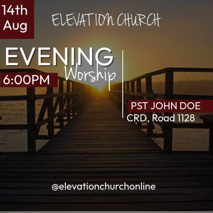 EVENING SERVICE (14) Template | PosterMyWall