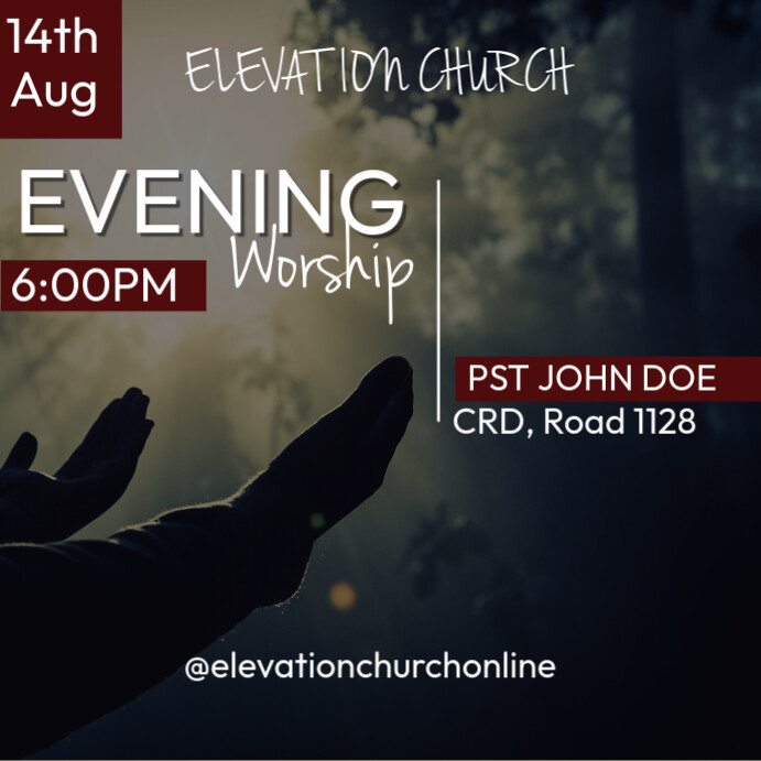 EVENING SERVICE (16) Template | PosterMyWall