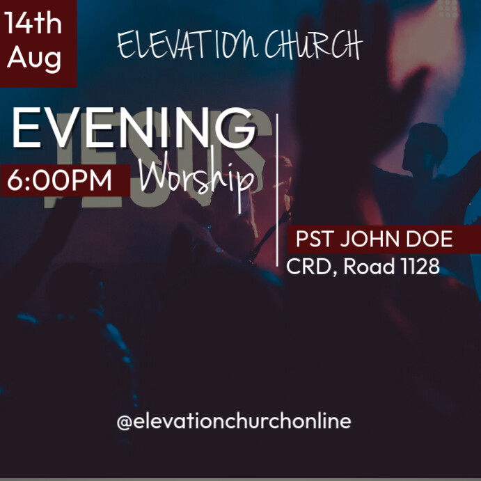 EVENING SERVICE (17) Template | PosterMyWall