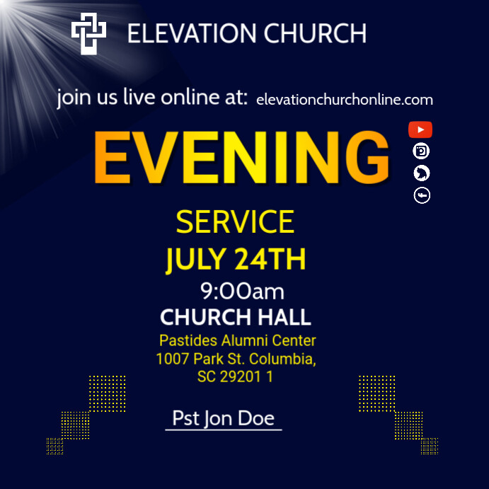EVENING SERVICE (21) Template | PosterMyWall
