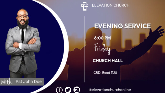 EVENING SERVICE (7) Template | PosterMyWall