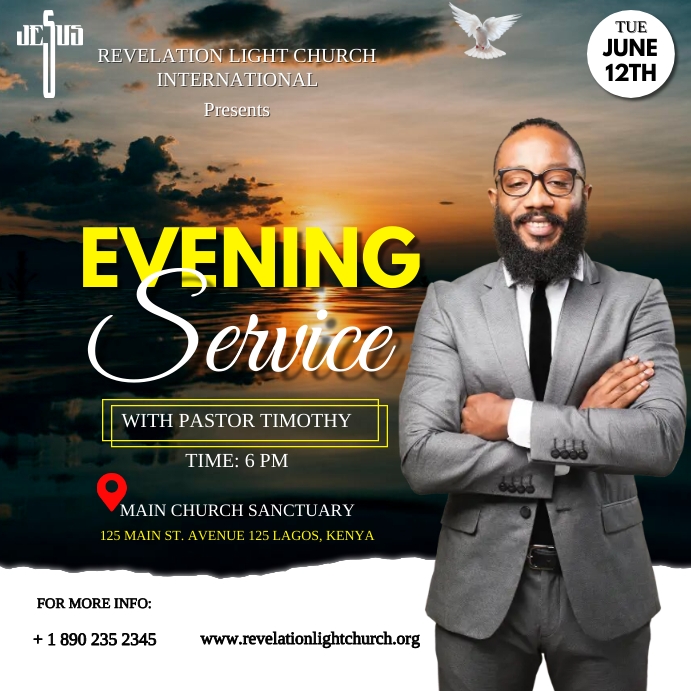 Copy of EVENING SERVICE POSTER | PosterMyWall
