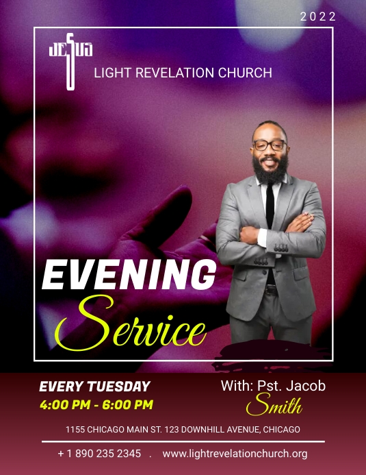 โปสเตอร์บริการตอนเย็น เทมเพลต | PosterMyWall