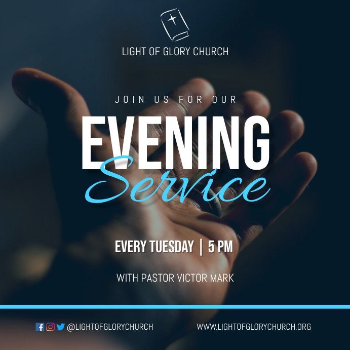 EVENING SERVICE POSTER Template | PosterMyWall