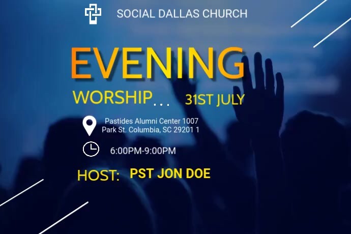 EVENING WORSHIP (2) Template | PosterMyWall