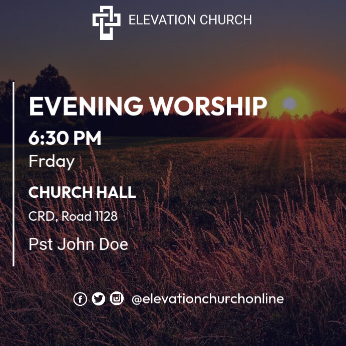 EVENING WORSHIP (5) Template | PosterMyWall