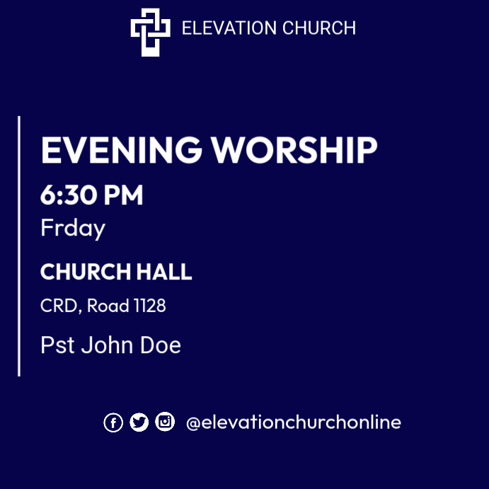 EVENING WORSHIP (6) Template | PosterMyWall