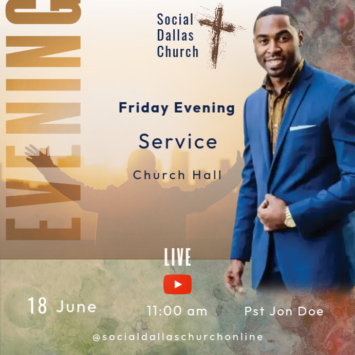 Copy of Evening worship | PosterMyWall