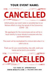 Cancelled event Template | PosterMyWall