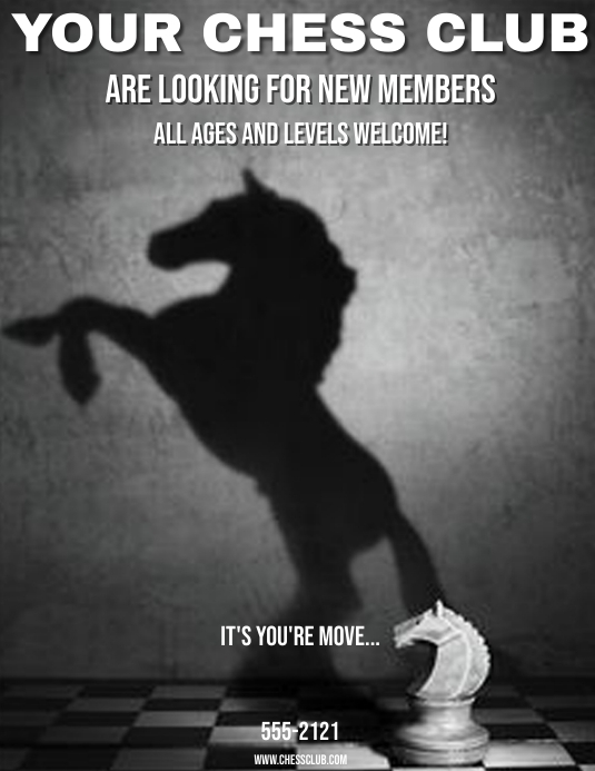 CHESS CLUB Template | PosterMyWall