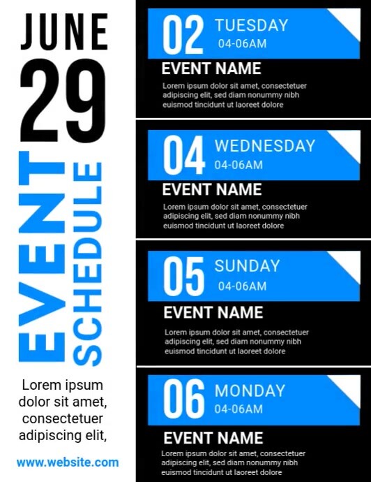 event list Template | PosterMyWall