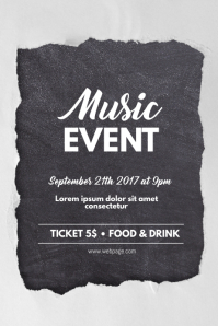 black and white retro music event flyer Template | PosterMyWall