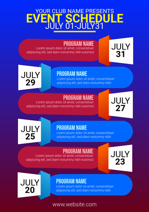 Event Schedule Ad Template | PosterMyWall