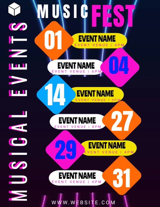 Copy of Event schedule customise flyer graphic design | PosterMyWall