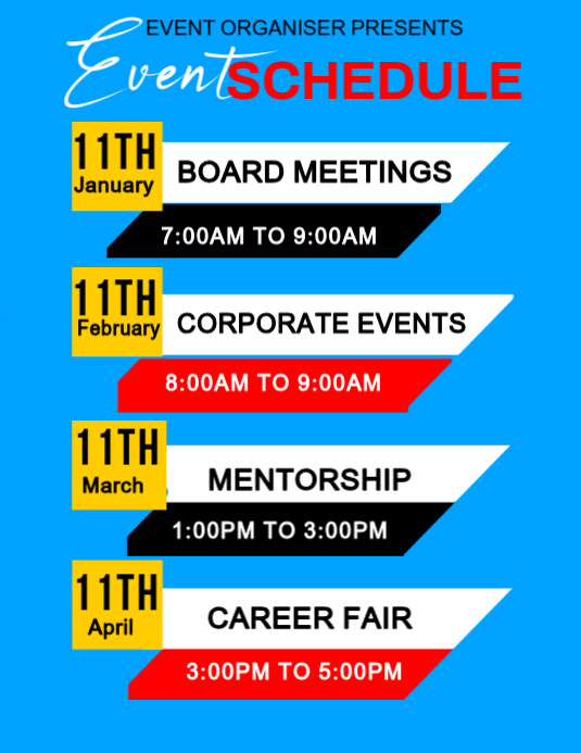 Copy of Event schedule design template | PosterMyWall