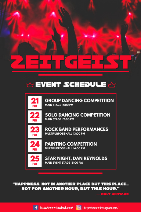Copy of Event Schedule | PosterMyWall