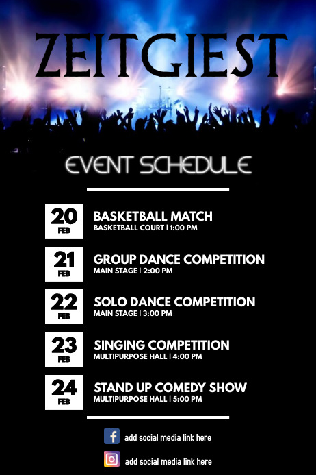 Event Schedule Template | PosterMyWall