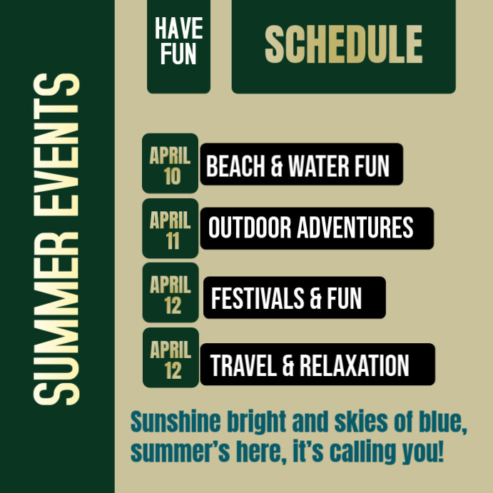 Event Schedule Template | PosterMyWall