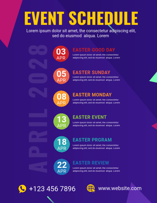 Event Schedule Flyer Design Template | PosterMyWall