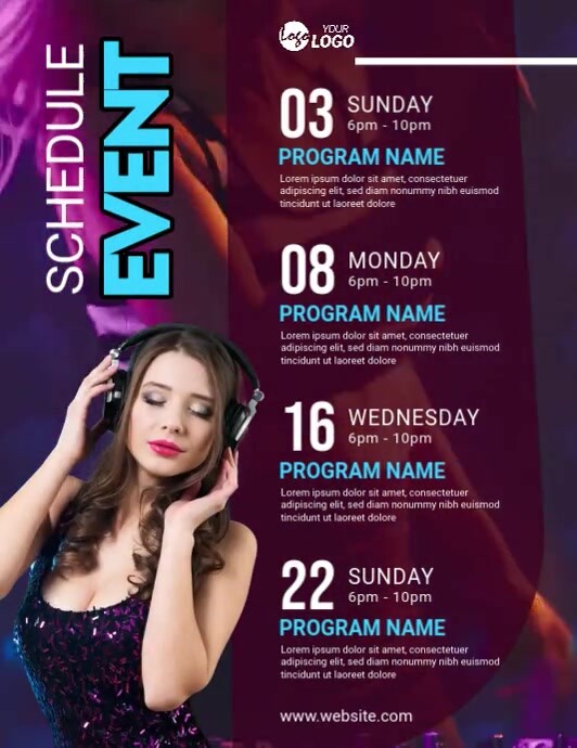 Event Schedule Flyer Template PosterMyWall Event Schedule Flyer Template PosterMyWall
