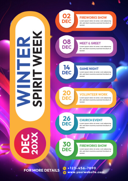 Event Schedule Flyer Template | PosterMyWall