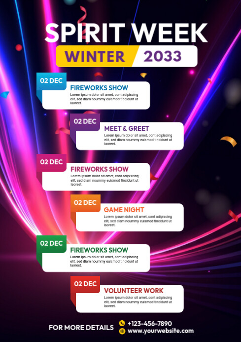 Event Schedule Flyer Template | PosterMyWall