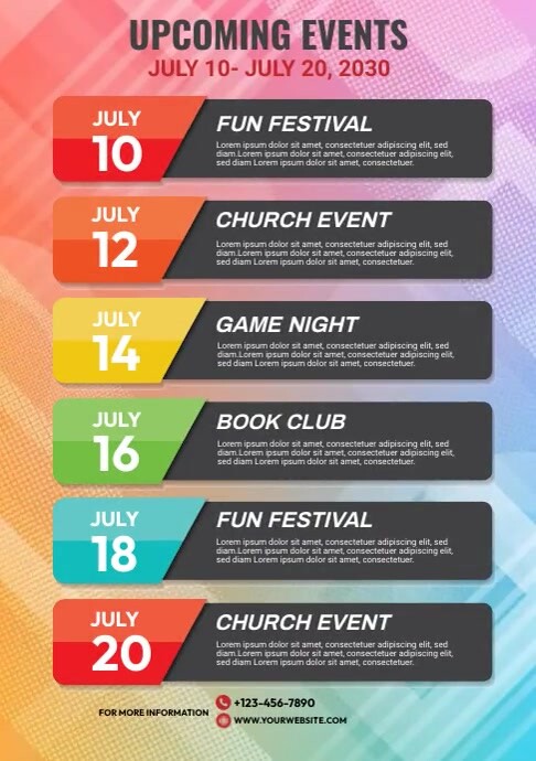 Plantilla de Event Schedule Flyer Template | PosterMyWall