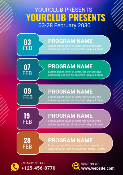 Event Schedule Flyer Template | PosterMyWall