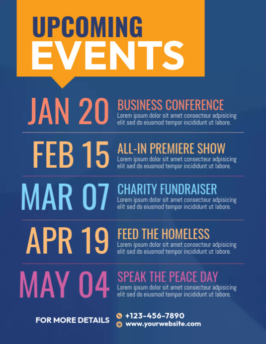 Event Schedule Flyer Template | PosterMyWall