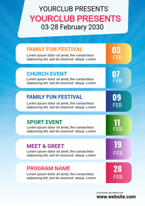 Event Schedule Flyer Template | PosterMyWall