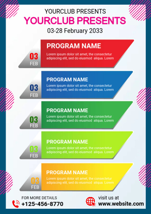 Event Schedule Flyer Template | PosterMyWall