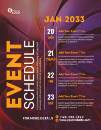 Event Schedule Flyer Template | PosterMyWall