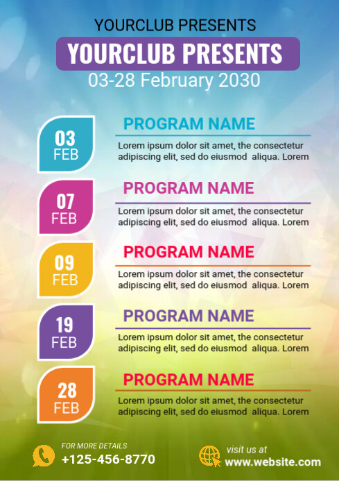 Plantilla de Event Schedule Flyer Template | PosterMyWall