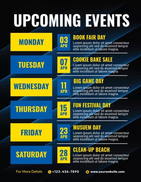 Event Schedule Flyer Template | PosterMyWall