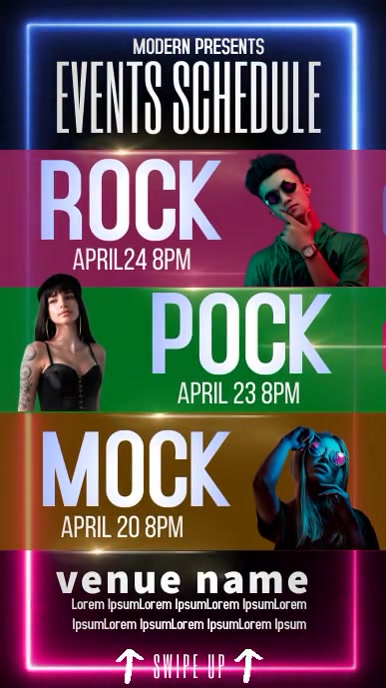 event schedule instagram story Template | PosterMyWall