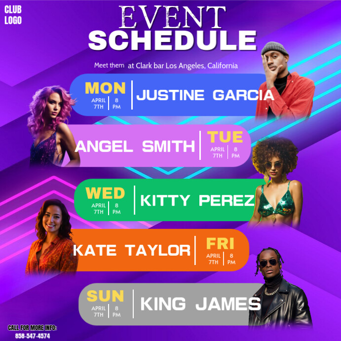 event schedule poster Template | PosterMyWall