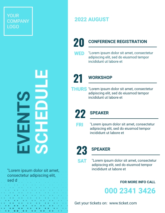 Event schedule template | PosterMyWall