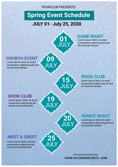 Plantilla de Event Schedule Template | PosterMyWall