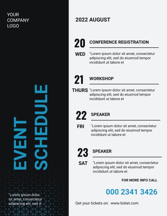 Copy of Event schedule template | PosterMyWall