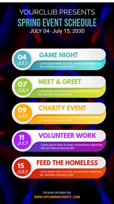 Event Schedule WhatsApp Status Template | PosterMyWall