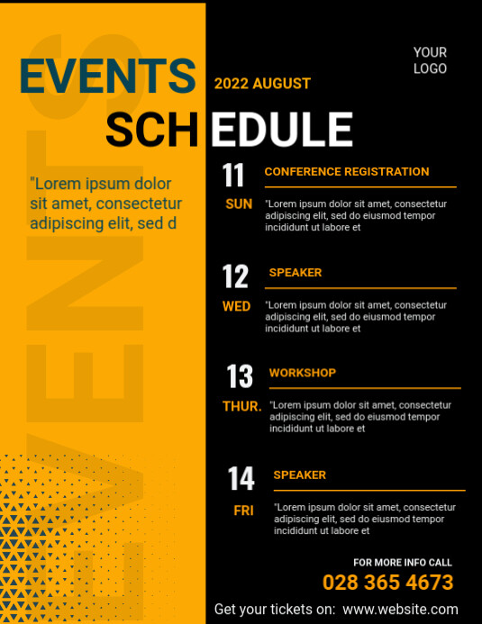 Copy of events schedule | PosterMyWall