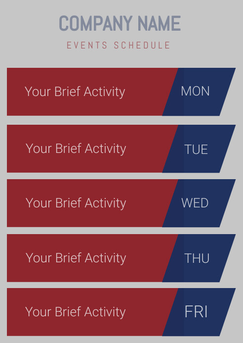 Events Schedule To Do List Template | PosterMyWall