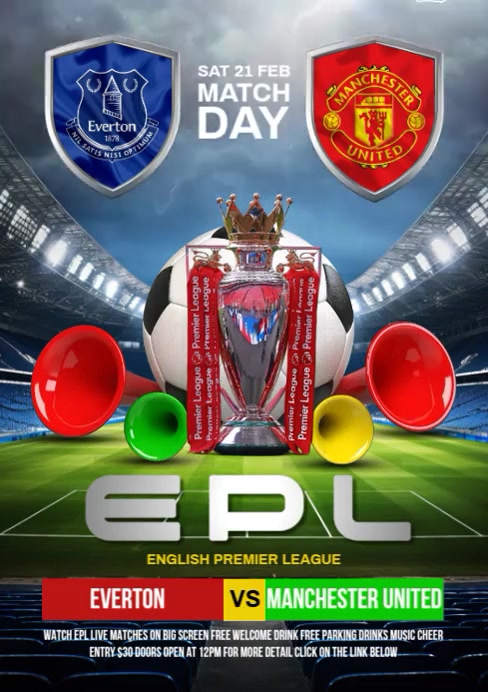 Everton vs Manchester united Template | PosterMyWall