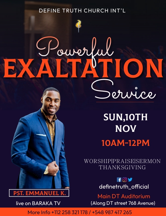 Copy of exaltation service | PosterMyWall
