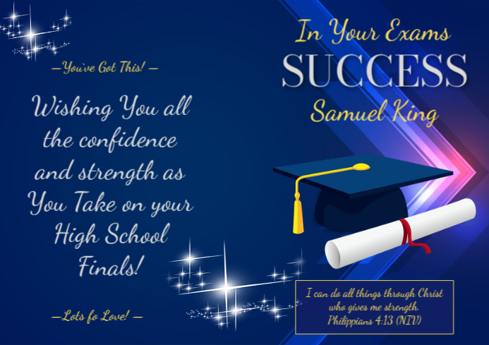 Plantilla de Exam Success Wished | PosterMyWall