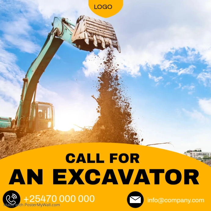 Excavator Template | PosterMyWall
